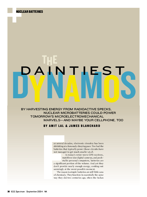 (PDF) Daintiest dynamos [nuclear microbatteries