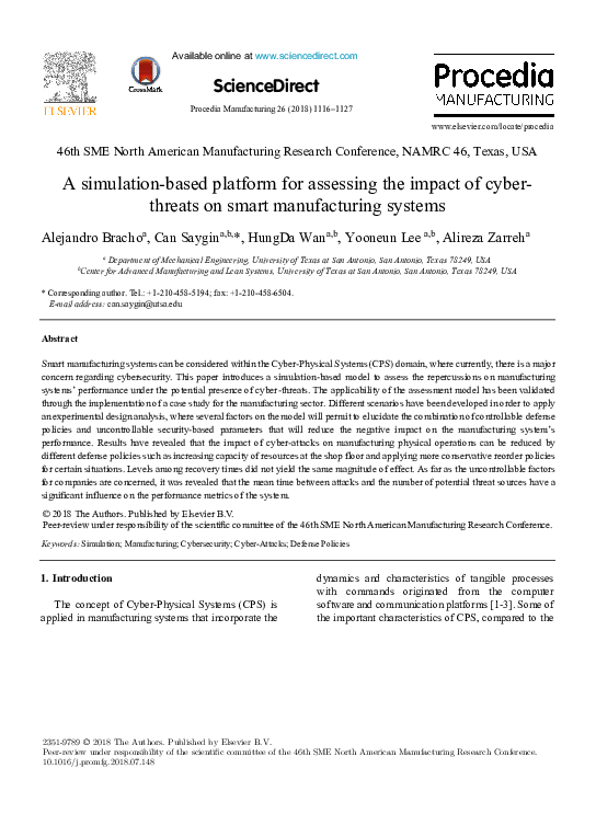 (PDF) A simulation-based platform for assessing the impact of cyber-threats on smart ...