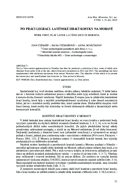 (PDF) Po práci legraci. Laténské hrací kostky na Moravě / Work first ...