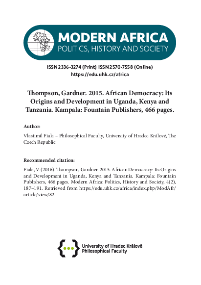 (PDF) Thompson, Gardner. 2015. African Democracy: Its Origins and ...