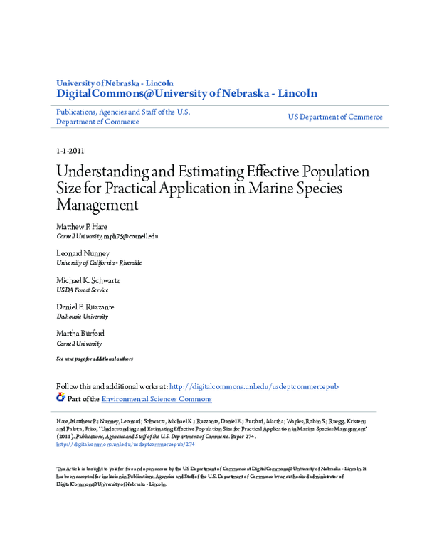 (PDF) Understanding and Estimating Effective Population Size for Practical Application in Marine ...
