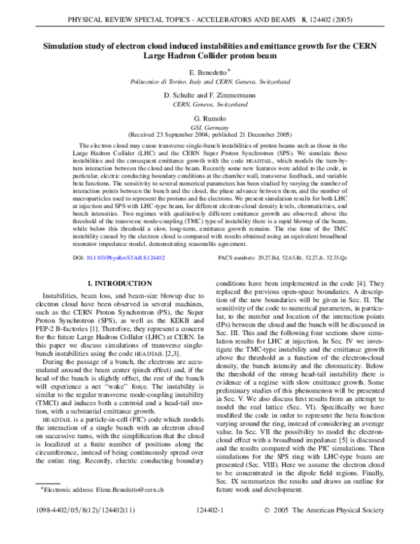 (PDF) Simulation study of electron cloud induced instabilities and ...