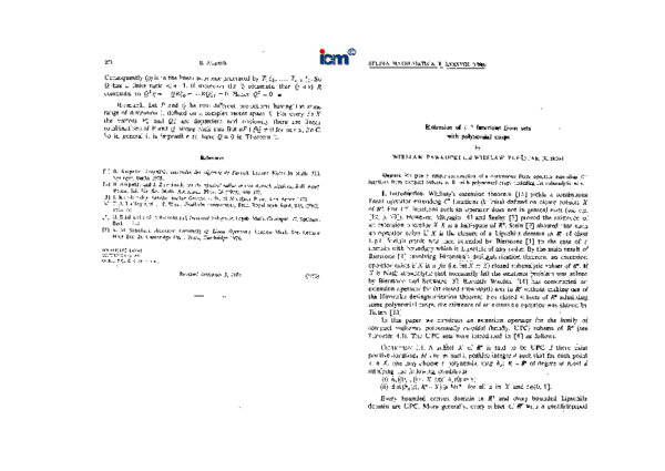 (PDF) Extension of $C^{∞}$ functions from sets with polynomial cusps