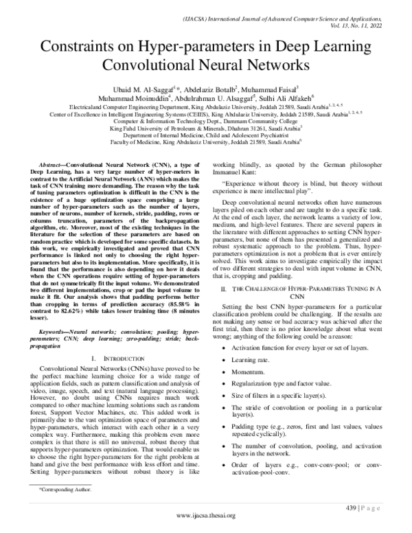 (PDF) Constraints on Hyper-parameters in Deep Learning Convolutional Neural Networks