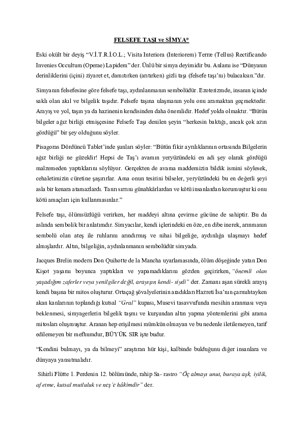 (PDF) FELSEFE TAŞI ve SİMYA