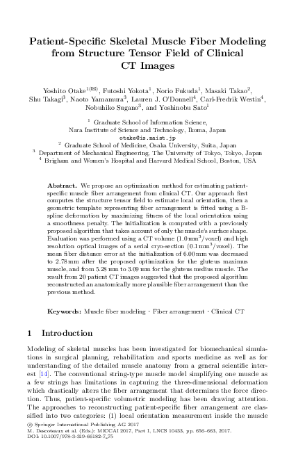 (PDF) Patient-Specific Skeletal Muscle Fiber Modeling from Structure ...