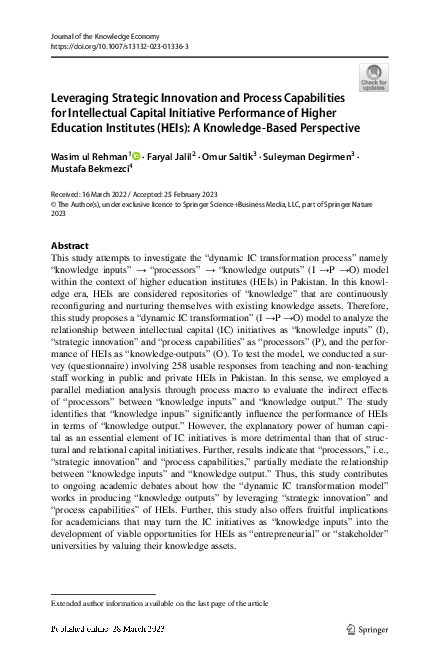 (PDF) Leveraging Strategic Innovation and Process Capabilities for ...