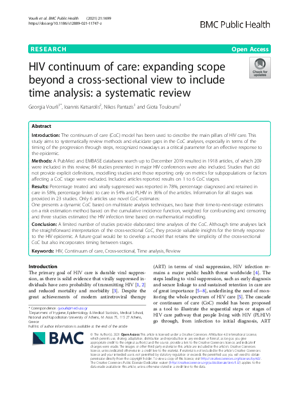 (PDF) HIV continuum of care: expanding scope beyond a cross-sectional ...