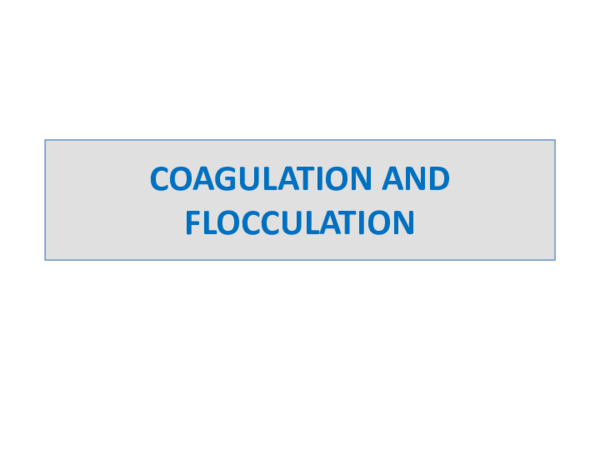 (PDF) Coagulation and Flocculation