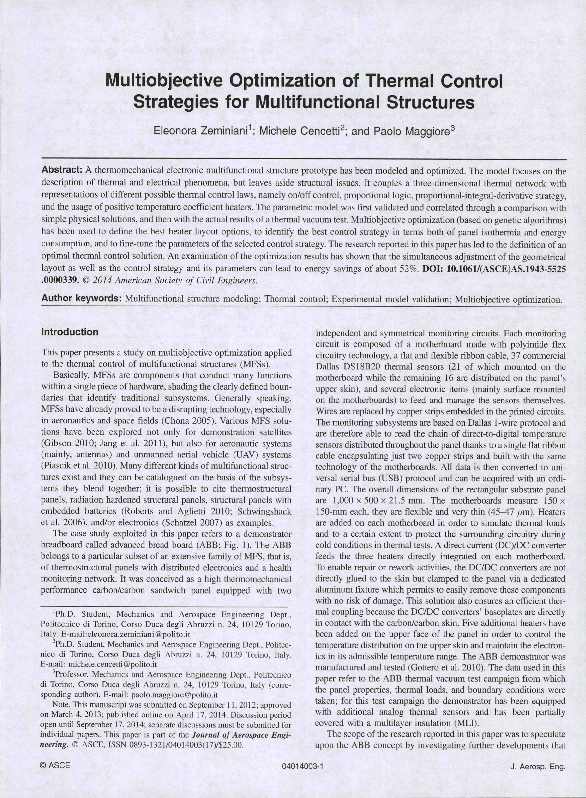 Pdf Multiobjective Optimization Of Thermal Control Strategies For Multifunctional Structures 1703