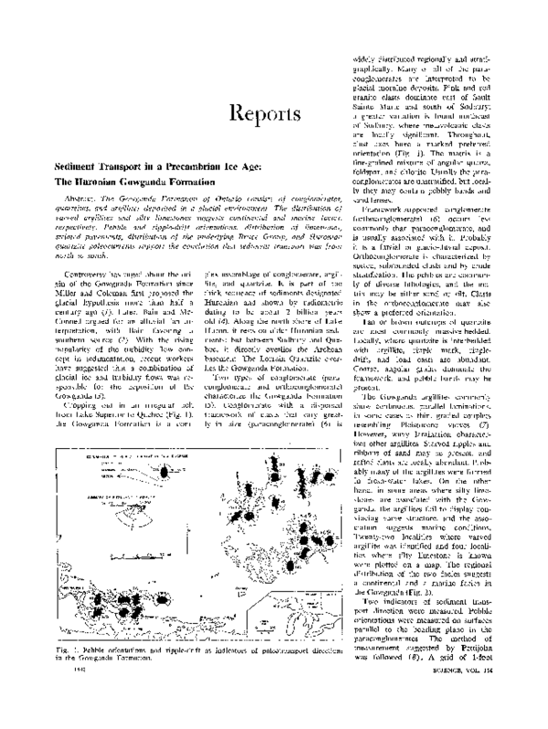 (PDF) Sediment Transport in a Precambrian Ice Age: The Huronian ...