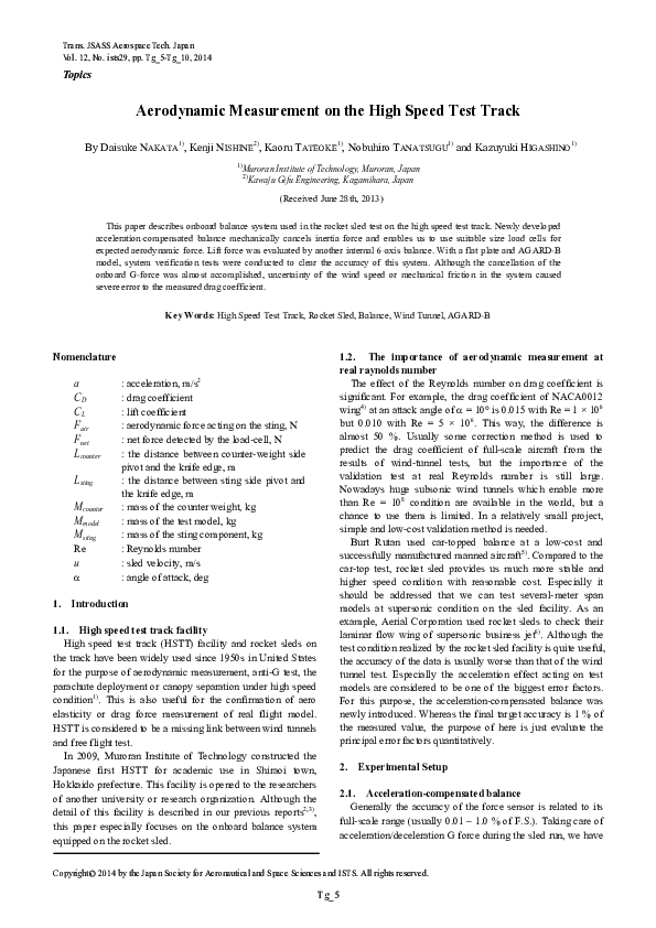 (PDF) Aerodynamic Measurement on the High Speed Test Track