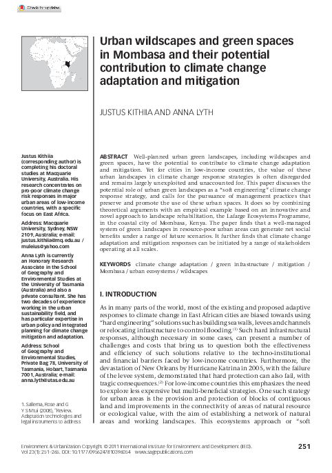 (PDF) Urban wildscapes and green spaces in Mombasa and their potential ...