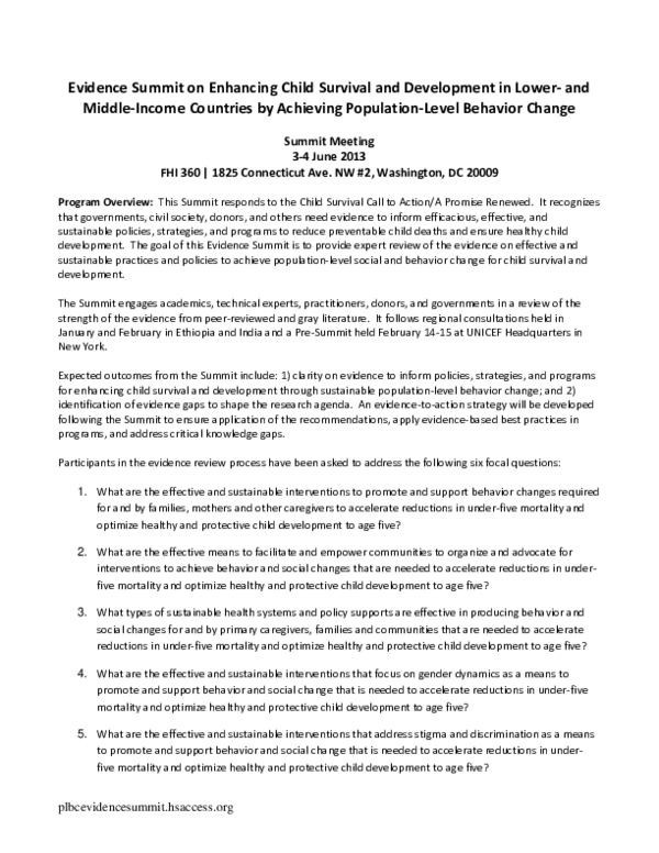 (PDF) Enhancing Child Survival and Development in Lower- and Middle ...