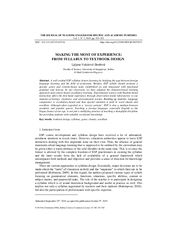 (PDF) The Journal of Teaching English for Specific and Academic Purposes