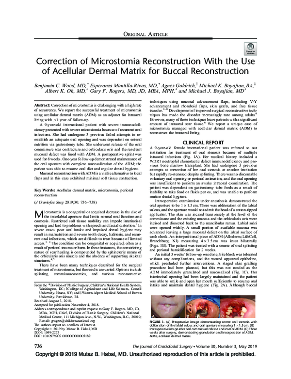 (PDF) Correction of Microstomia Reconstruction With the Use of ...