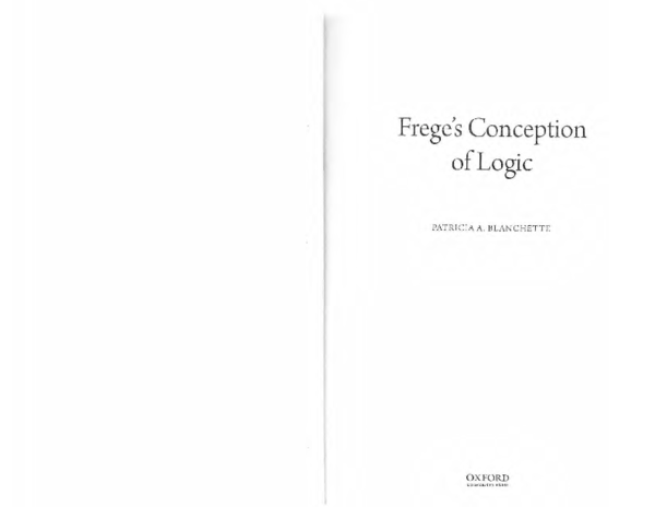 (PDF) Frege’s Conception of Logic