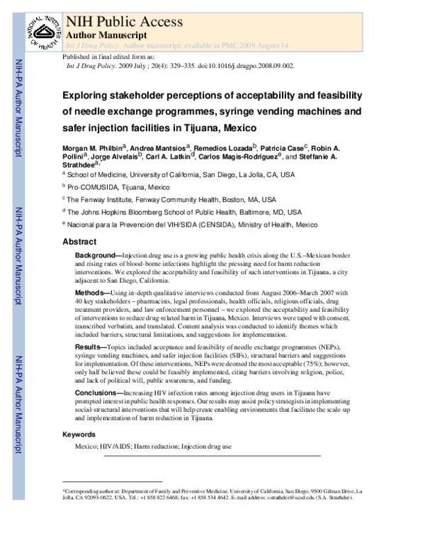 (PDF) Exploring stakeholder perceptions of acceptability and ...