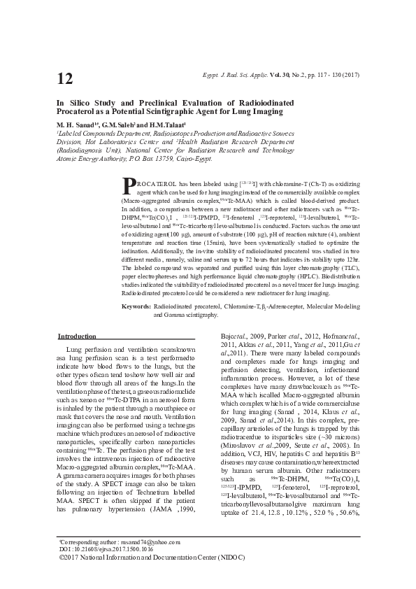 (PDF) In silico study and preclinical evaluation of radioiodinated ...