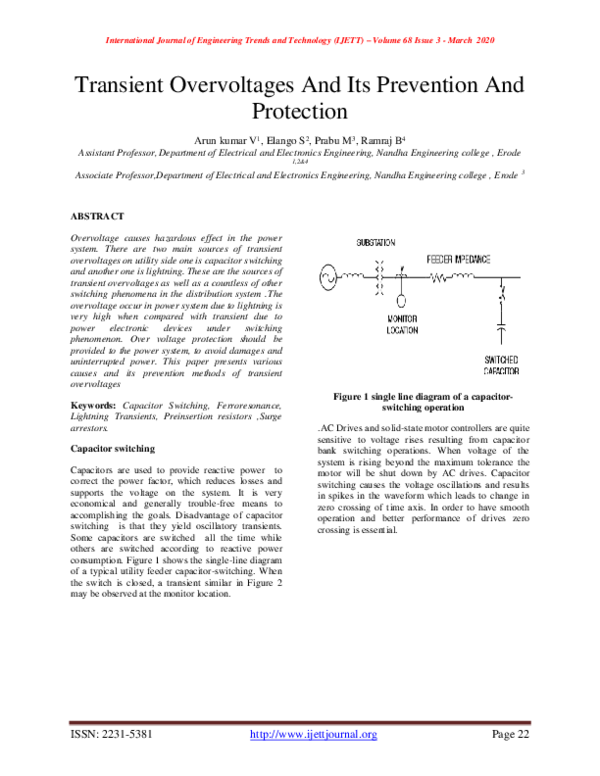 (PDF) Transient Overvoltages And Its Prevention And Protection