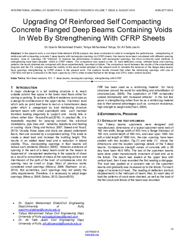 (PDF) Upgrading Of Reinforced Self Compacting Concrete Flanged Deep ...