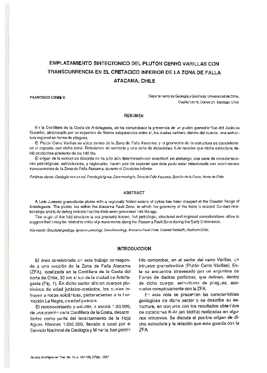 (PDF) Emplazamiento sintectonico del pluton Cerro Varillas con ...