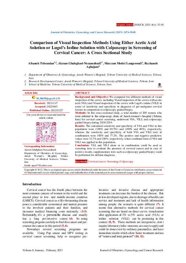 (PDF) Comparison of Visual Inspection Methods Using Either Acetic Acid ...