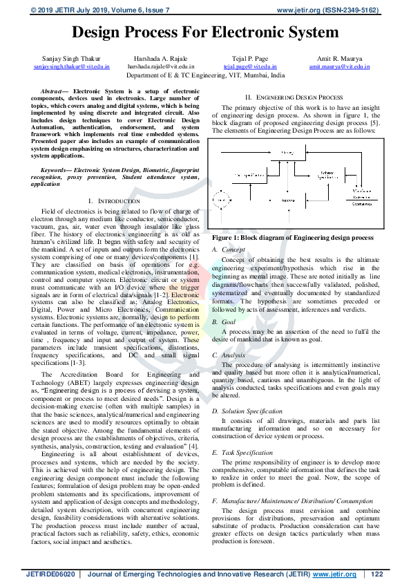(PDF) Design Process For Electronic System