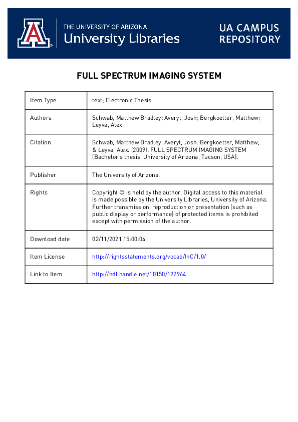(PDF) Full Spectrum Imaging System