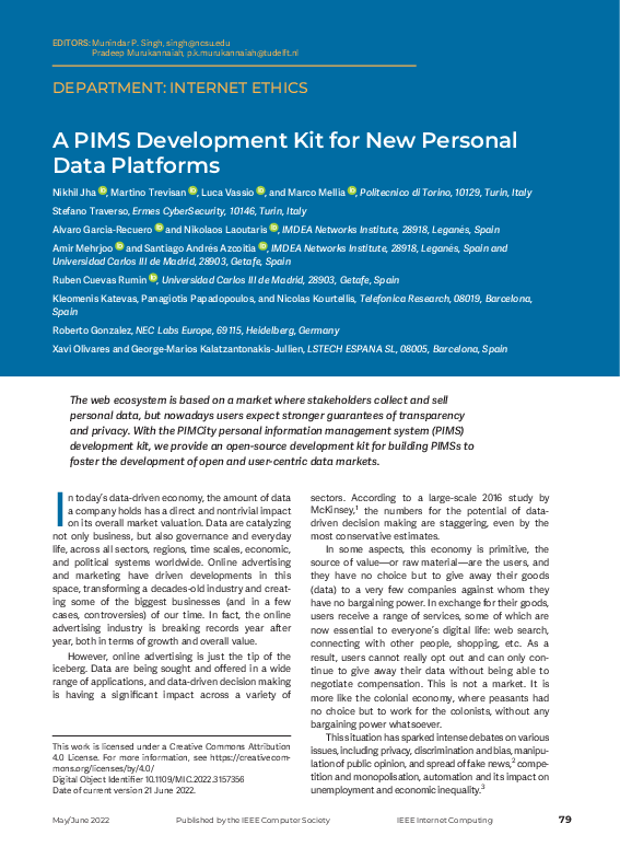 (PDF) A PIMS Development Kit for New Personal Data Platforms