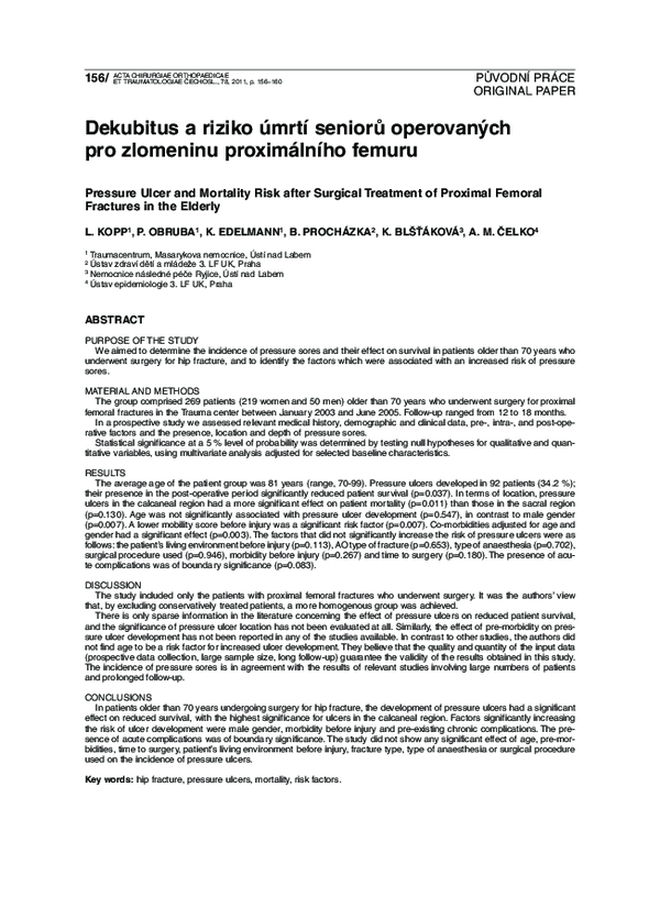 (PDF) Pressure Ulcer and Mortality Risk after Surgical Treatment of ...