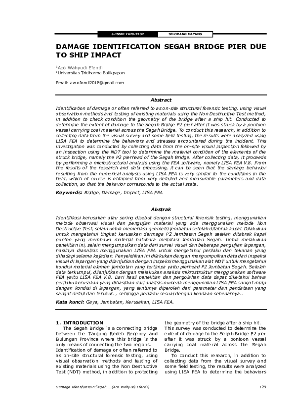 (PDF) Damage Identification Segah Bridge Pier Due to Ship Impact