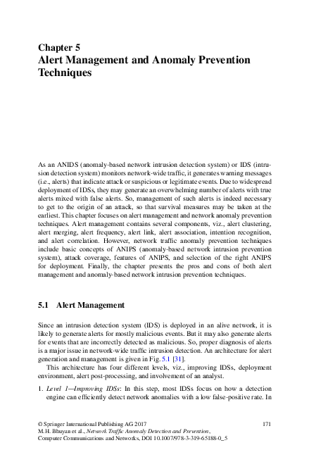 (PDF) Alert Management and Anomaly Prevention Techniques