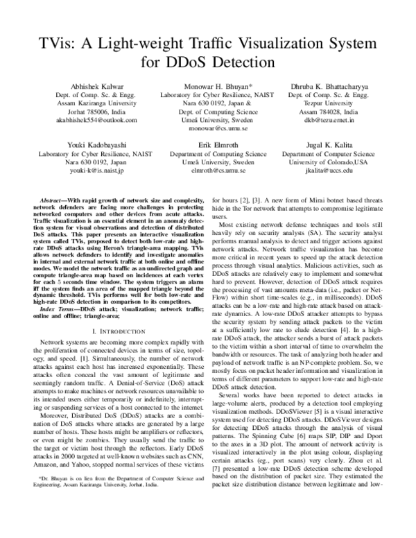 (PDF) TVis: A Light-weight Traffic Visualization System for DDoS Detection