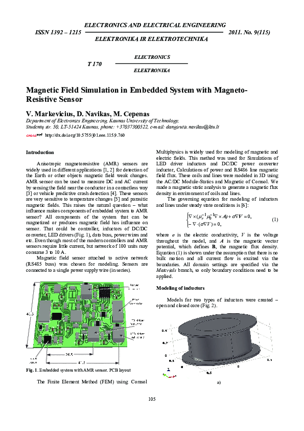 (PDF) Magnetic Field Simulation in Embedded System with Magneto ...