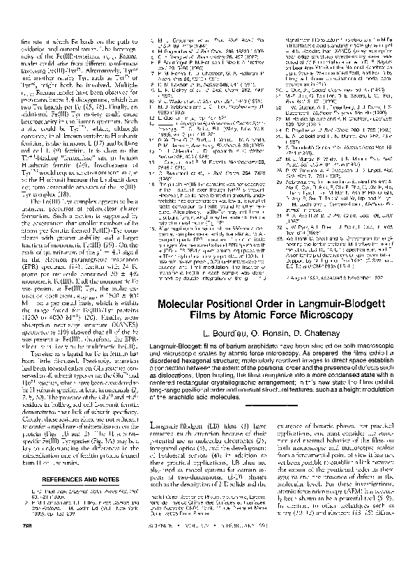 (PDF) Molecular Positional Order in Langmuir-Blodgett Films by Atomic ...