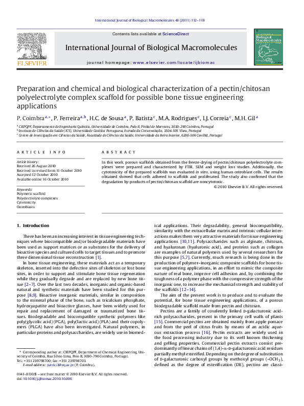 (PDF) Preparation and chemical and biological characterization of a pectin/chitosan ...