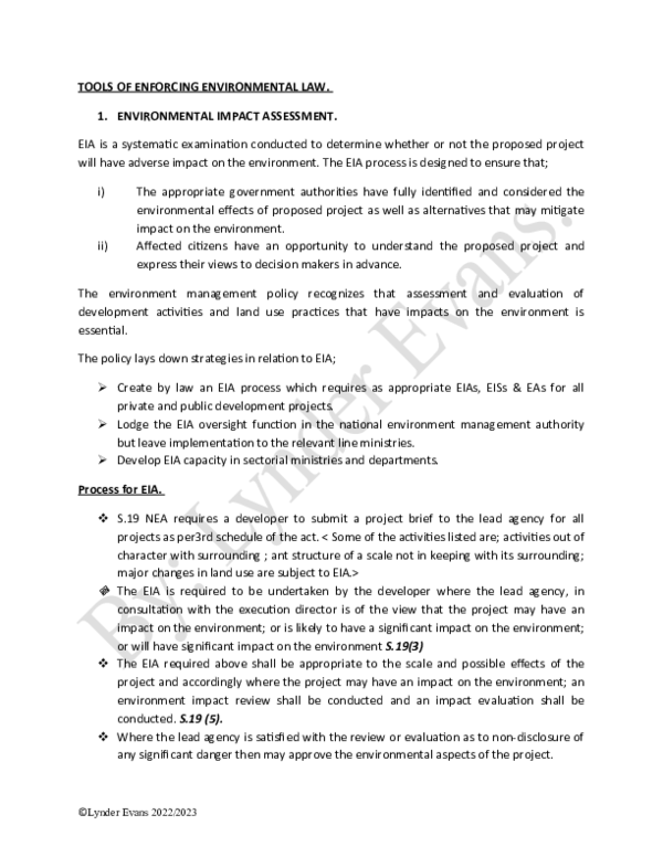 (DOC) TOOLS OF ENFORCING ENVIRONMENTAL LAW