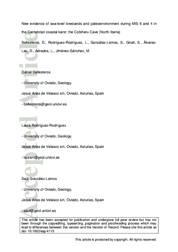 (PDF) New evidence of sea-level lowstands and paleoenvironment during ...