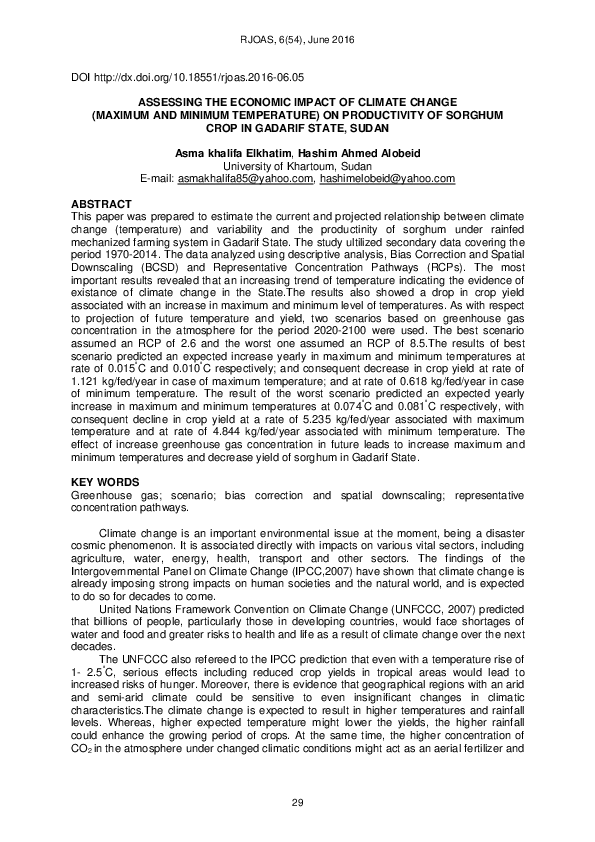 (PDF) Assessing the Economic Impact of Climate Change (Maximum and ... (PDF) Assessing the Economic Impact of Climate Change (Maximum and ...