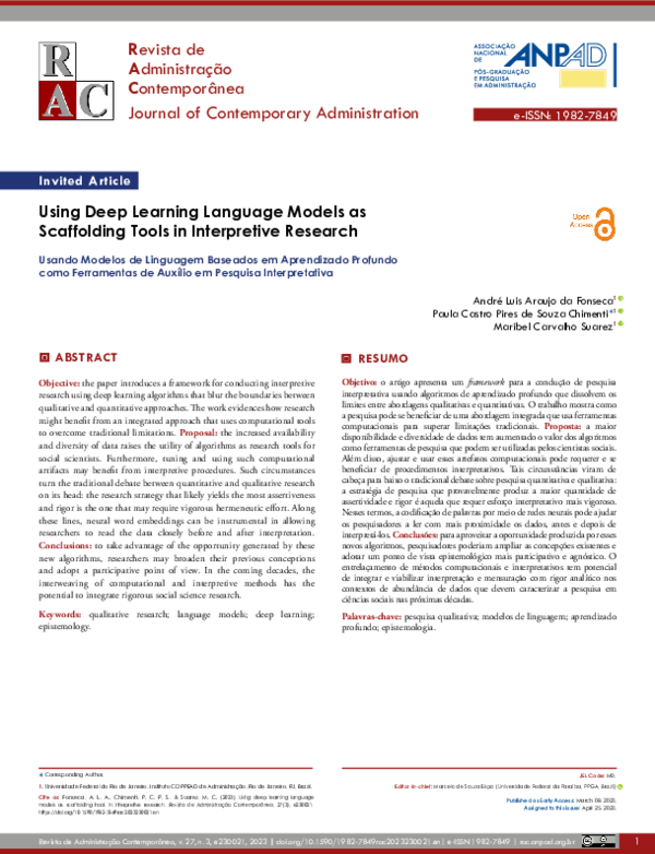 Pdf Using Deep Learning Language Models As Scaffolding Tools In Interpretive Research