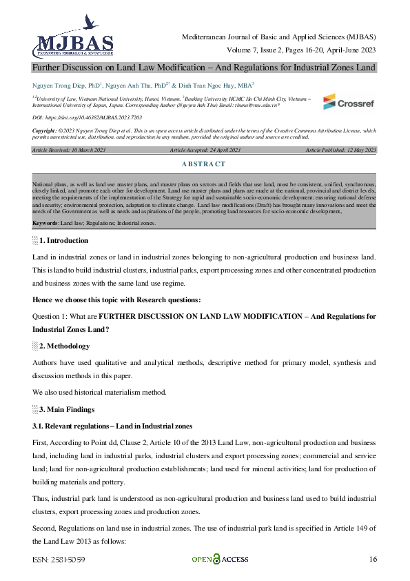 (PDF) Further Discussion on Land Law Modification – And Regulations for ...