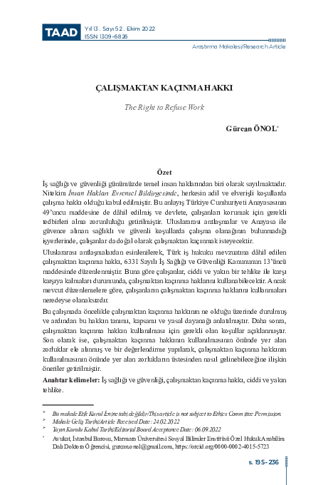 (PDF) The Right to Refuse Work