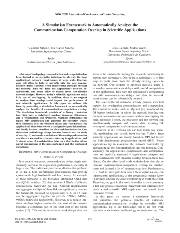 A Simulation Framework To Automatically Analyze The Communication