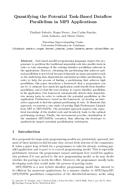 (PDF) Quantifying the Potential Task-Based Dataflow Parallelism in MPI ...