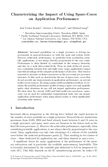(PDF) Impact of Spare-Cores on Application Performance in Multi-Core Processors