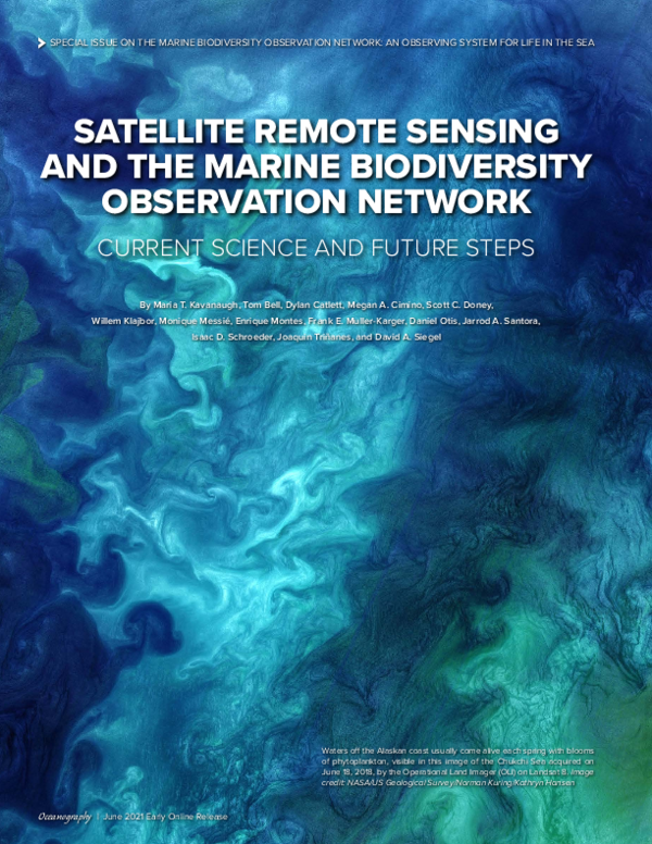 Pdf Satellite Remote Sensing And The Marine Biodiversity Observation