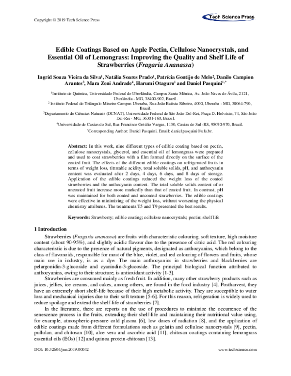 (PDF) Edible Coatings Based on Apple Pectin, Cellulose Nanocrystals ...