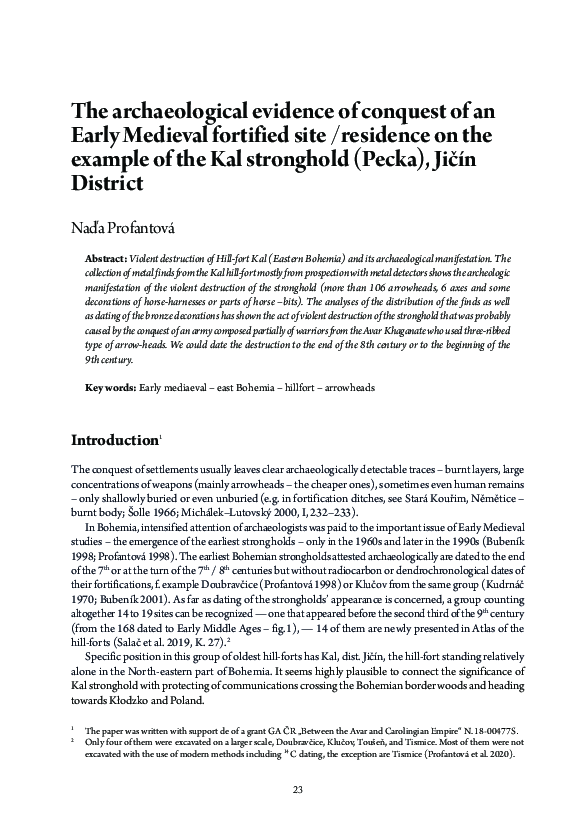 (PDF) The archaeological evidence of conquest of an Early Medieval ...