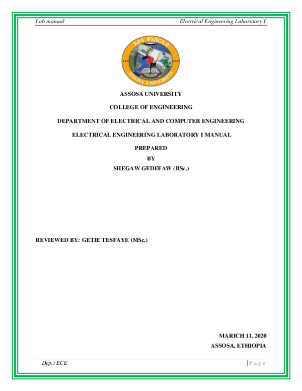 (PDF) Fundamental Electrical Engineering Laboratories